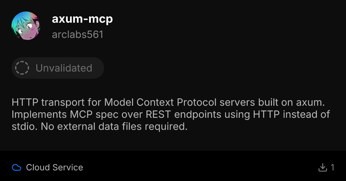 axum-mcp | MCP Servers · LobeHub