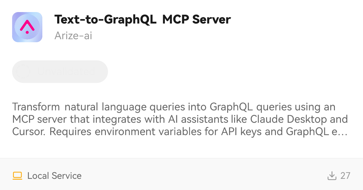 Text-to-GraphQL MCP Server | MCP Ser... · LobeHub