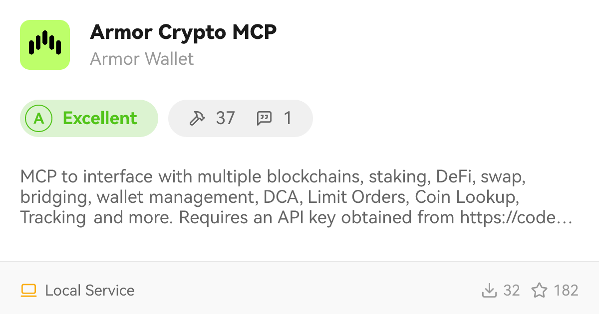 Armor Crypto MCP | MCP Servers · LobeHub