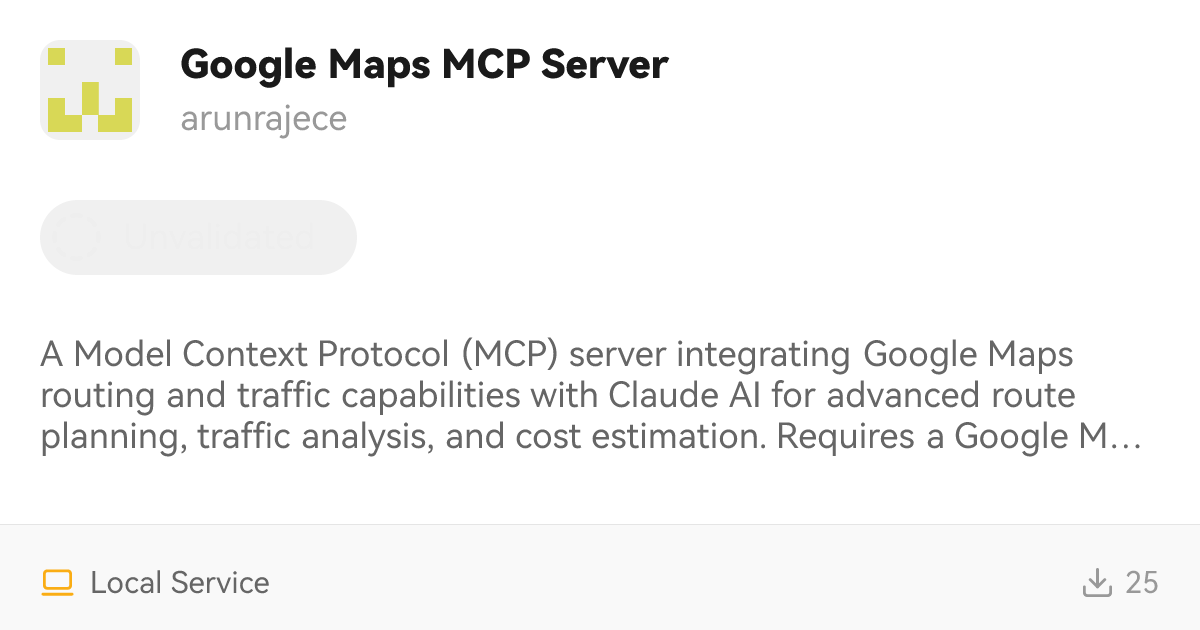 Google Maps MCP Server | MCP Servers · LobeHub