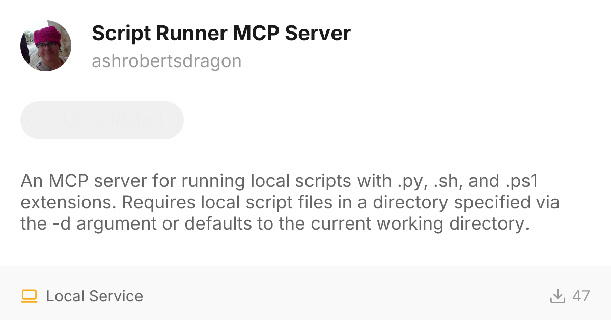 Script Runner MCP Server | MCP Servers · LobeHub
