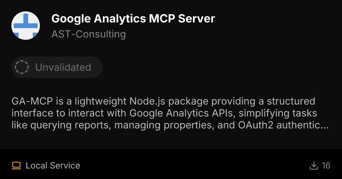 Google Analytics MCP Server | MCP Se... · LobeHub