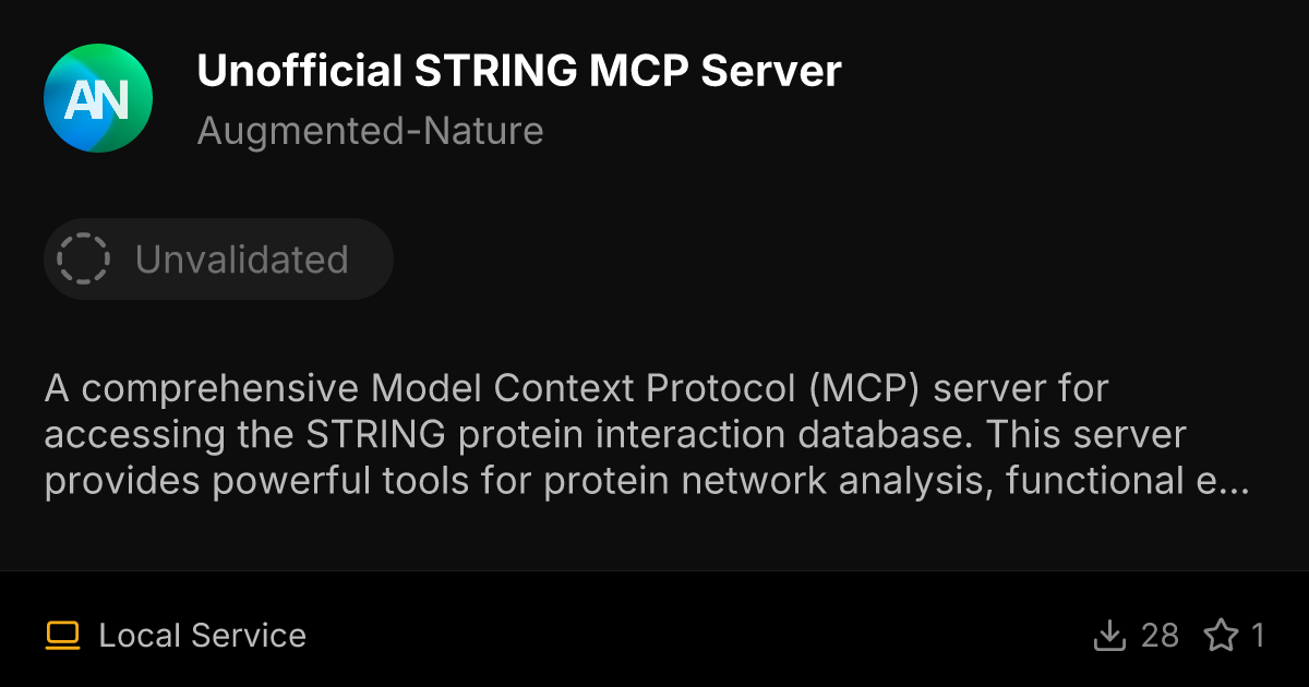 Unofficial STRING MCP Server | MCP S... · LobeHub
