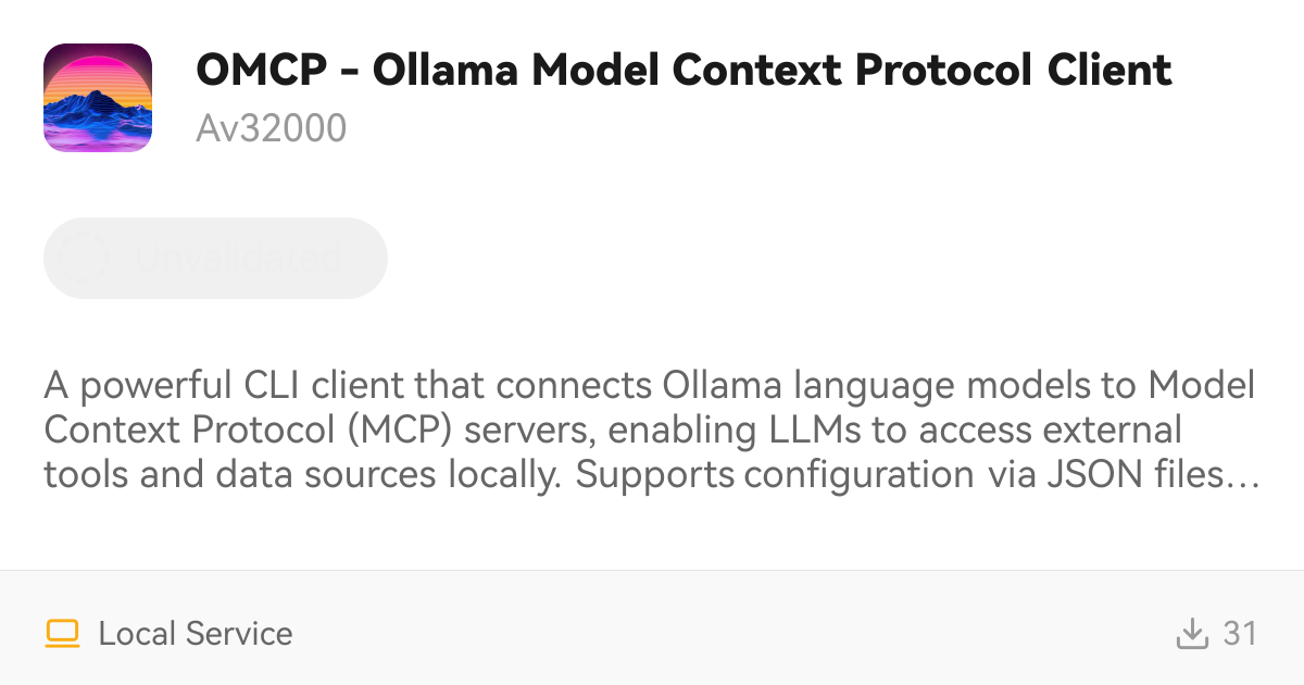 OMCP - Ollama Model Context Protocol... · LobeHub
