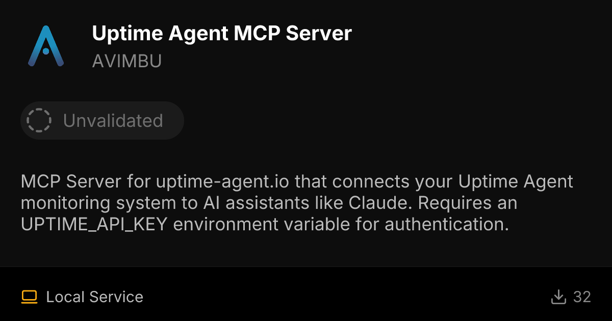 Uptime Agent MCP Server | MCP Servers · LobeHub