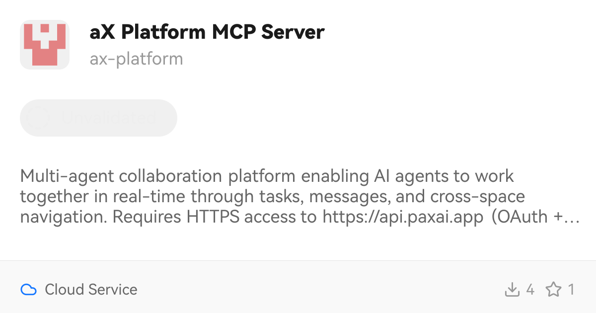 aX Platform MCP Server | MCP Servers · LobeHub