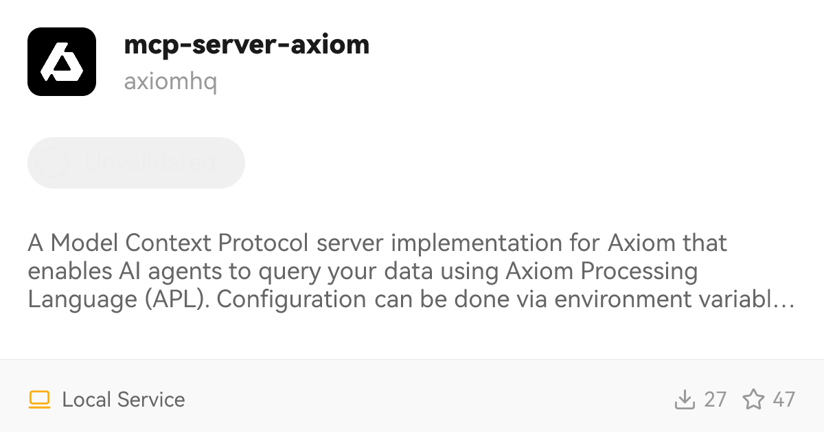 mcp-server-axiom | MCP Servers · LobeHub