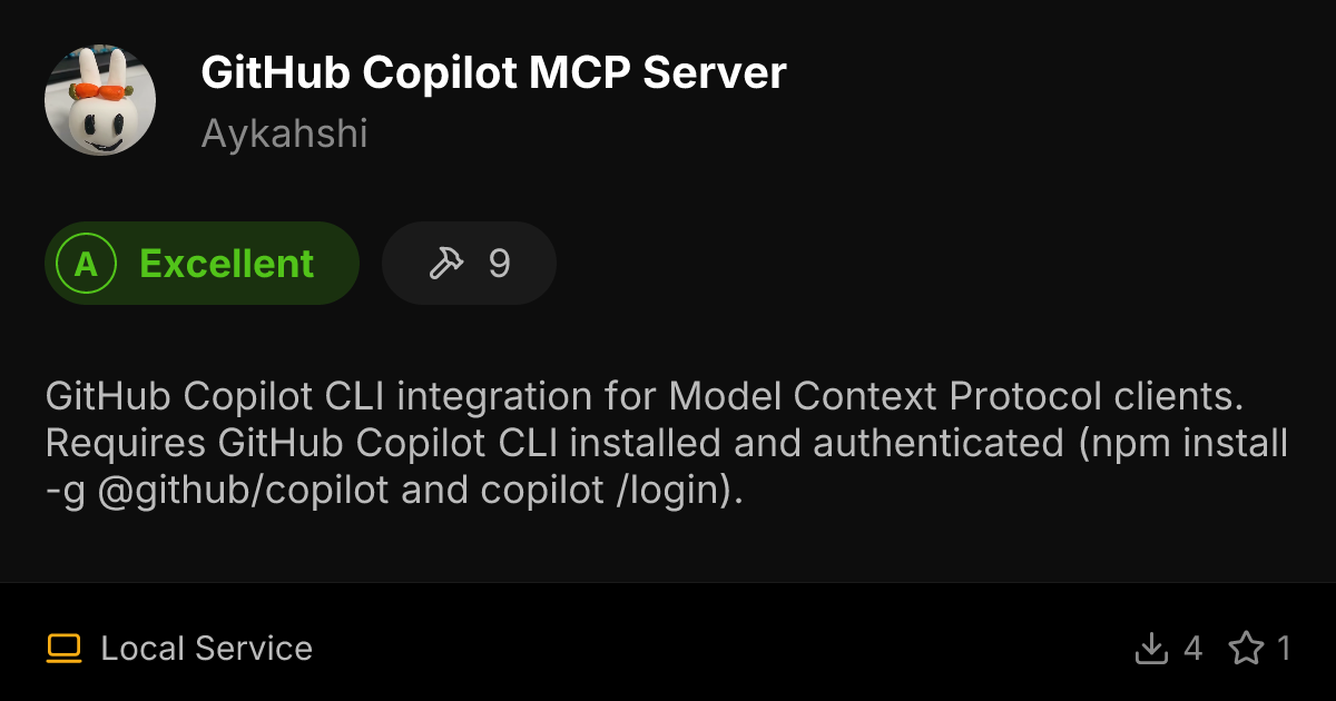 GitHub Copilot MCP 伺服器 | MCP Servers · LobeHub