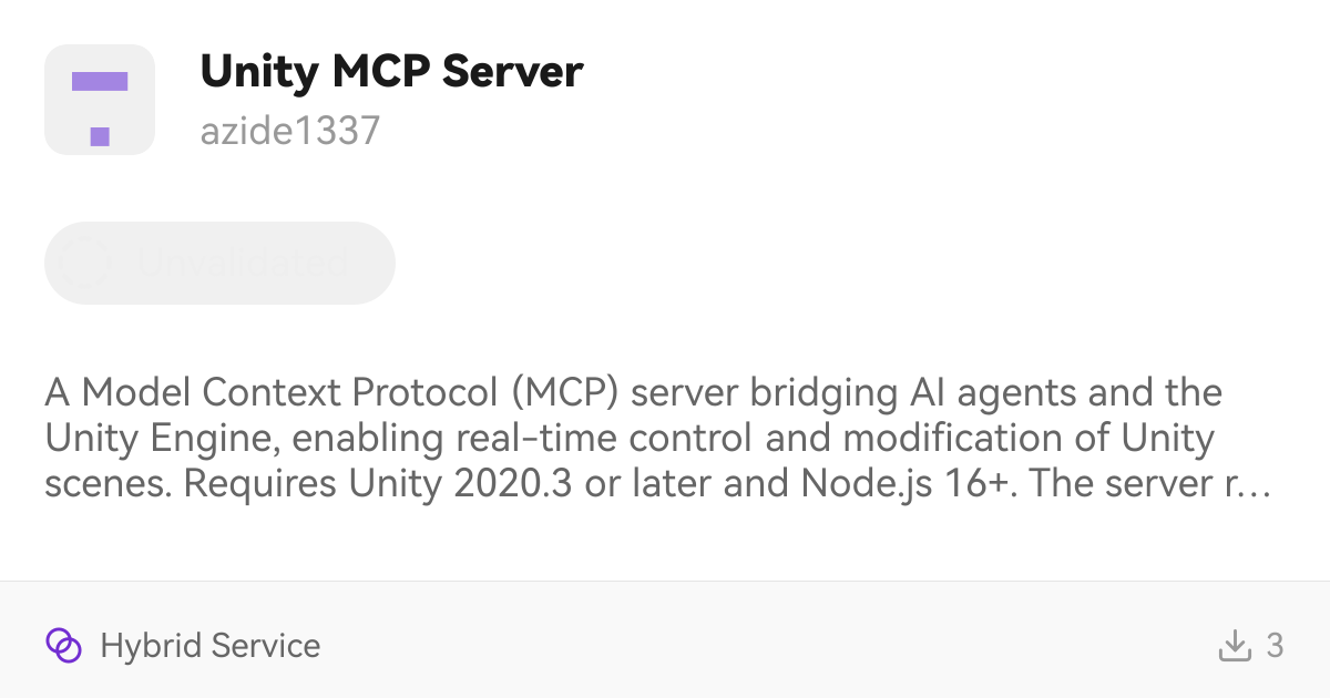 Unity MCP 서버 | MCP Servers · LobeHub