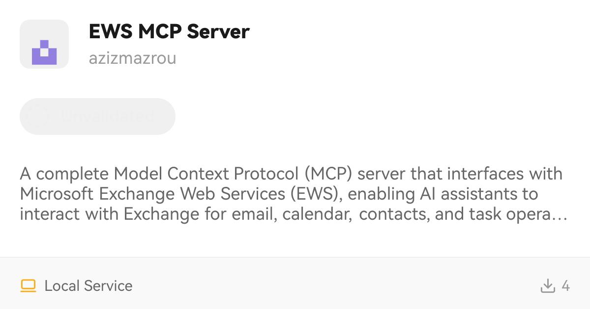 EWS MCP Server | MCP Servers · LobeHub