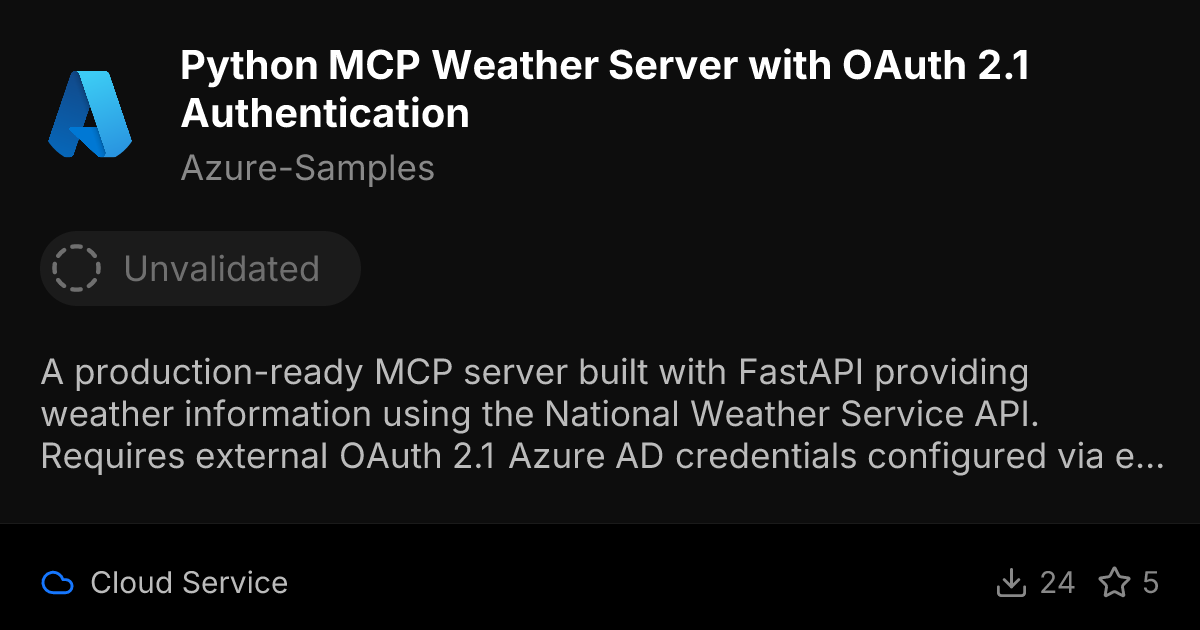 Python MCP Weather Server with OAuth... · LobeHub