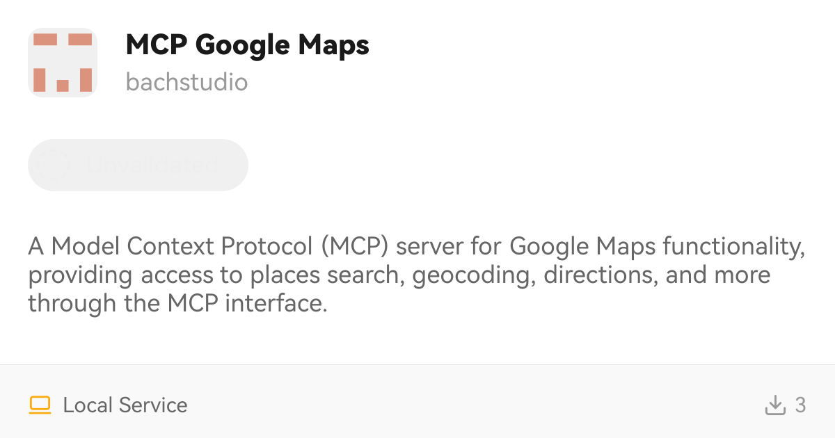 MCP Google Maps | MCP Servers · LobeHub