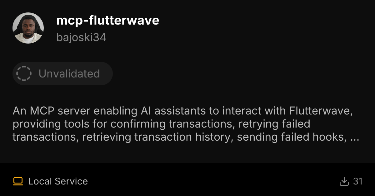 mcp-flutterwave | MCP Servers · LobeHub