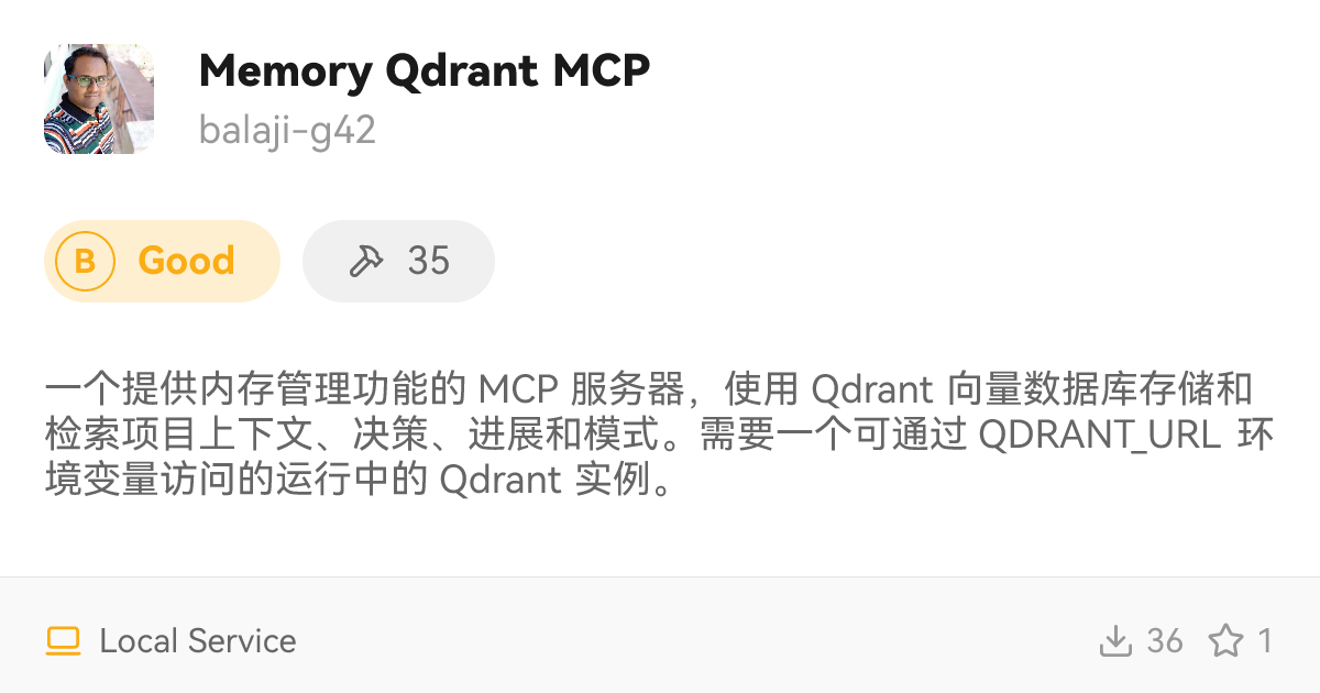 Memory Qdrant MCP | MCP Servers · LobeHub