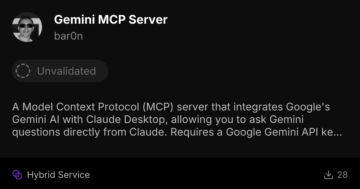 Gemini MCP Server | MCP Servers · LobeHub