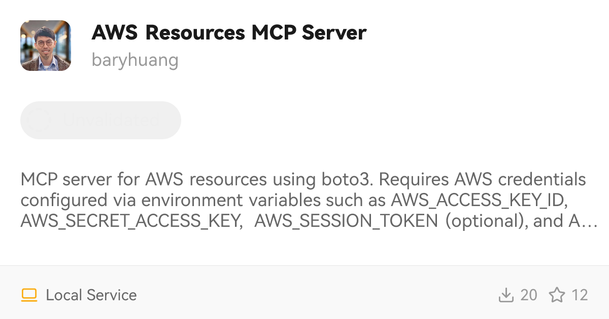 AWS Resources MCP Server | MCP Servers · LobeHub