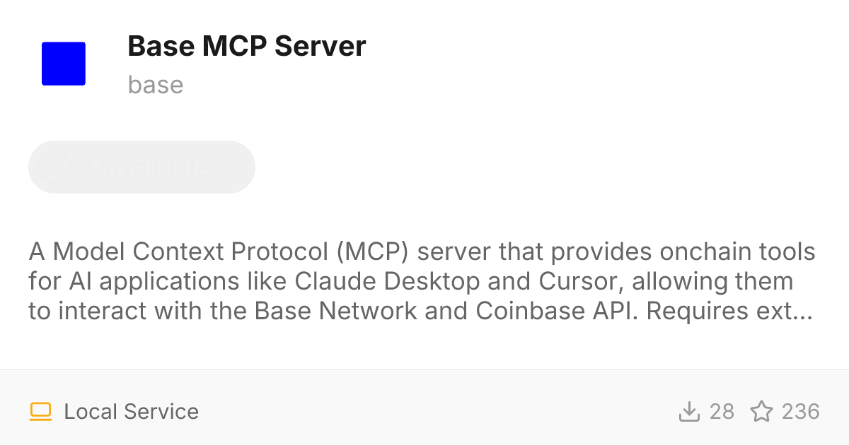 Base MCP Server | MCP Servers · LobeHub
