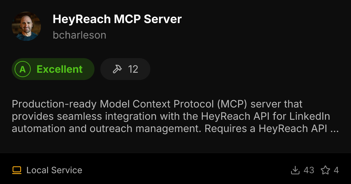 HeyReach MCP Server | MCP Servers · LobeHub