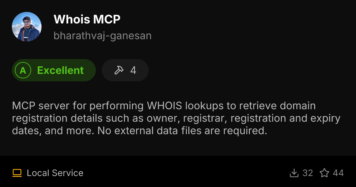 Whois MCP | MCP Servers · LobeHub