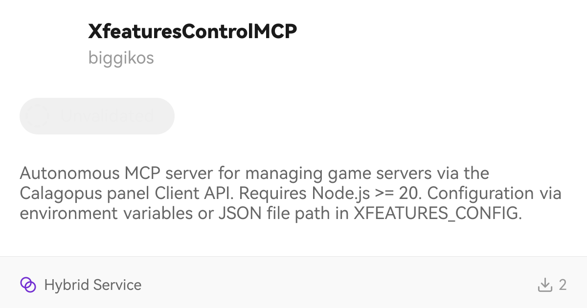 XfeaturesControlMCP | MCP Servers · LobeHub