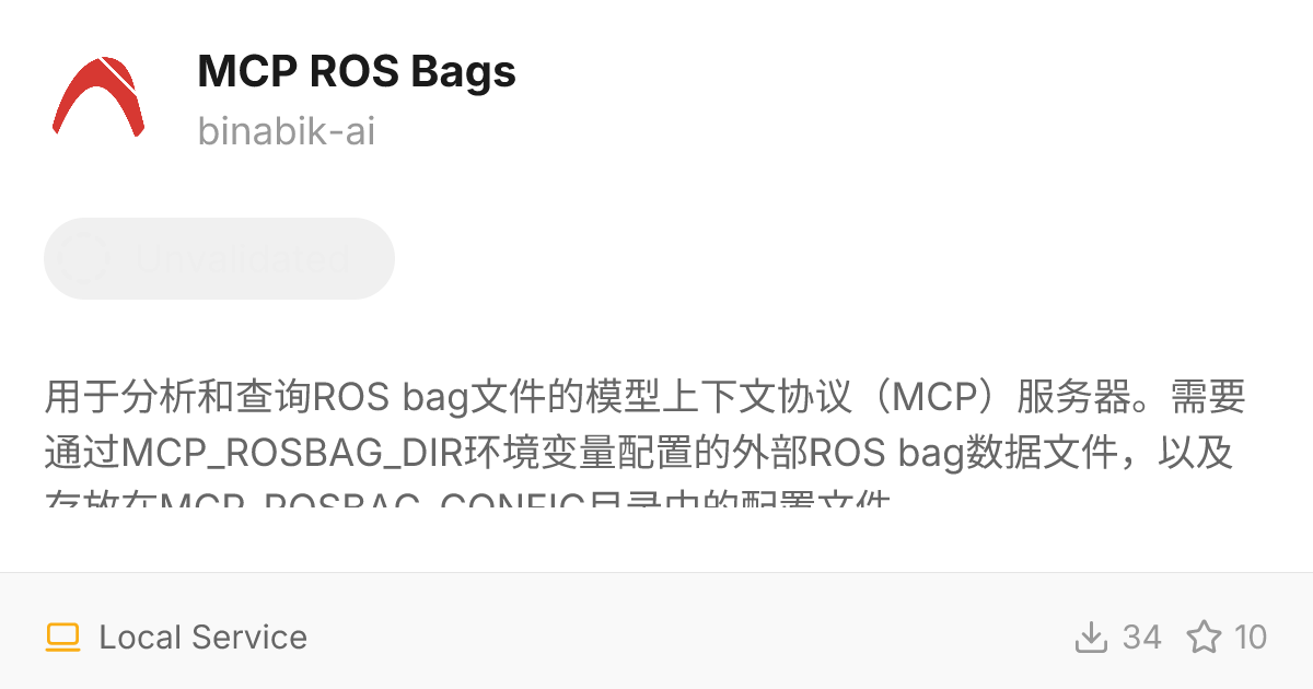 MCP ROS Bags | MCP Servers · LobeHub