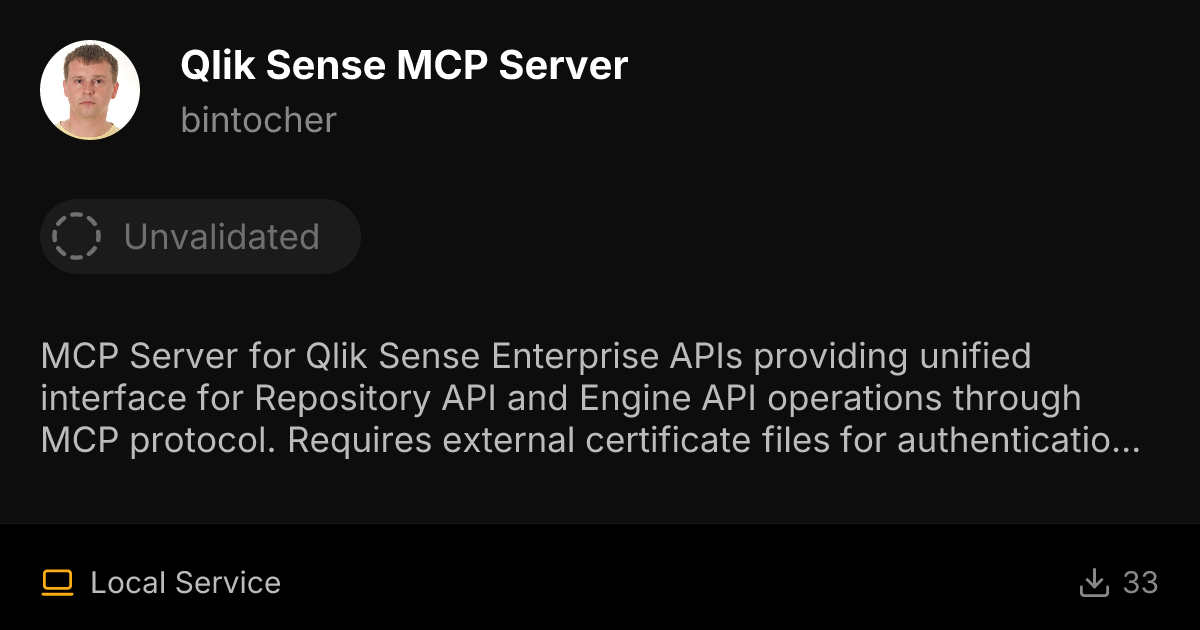 Qlik Sense MCP Server | MCP Servers · LobeHub