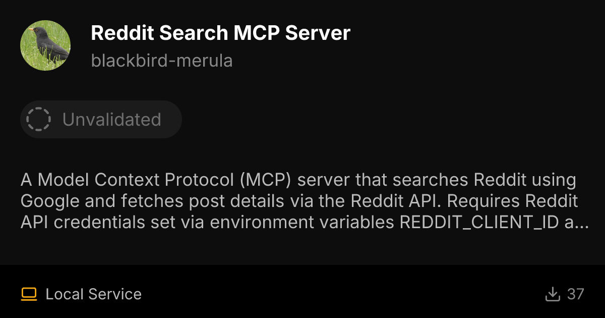 Serveur MCP de Recherche Reddit | MC... · LobeHub