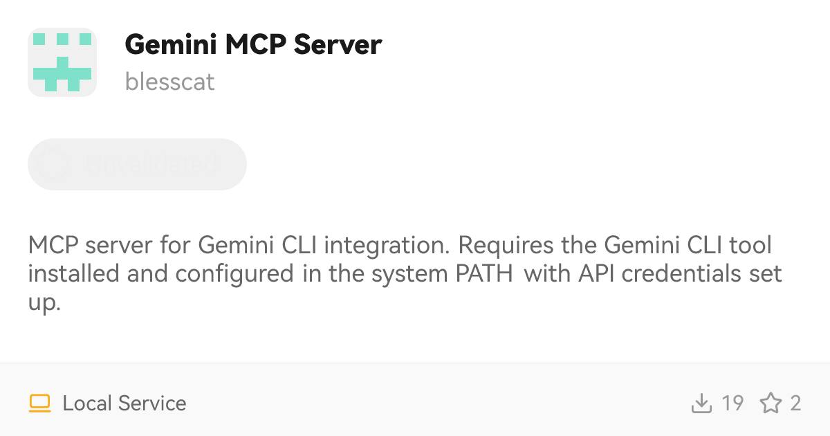 Gemini MCP Server | MCP Servers · LobeHub