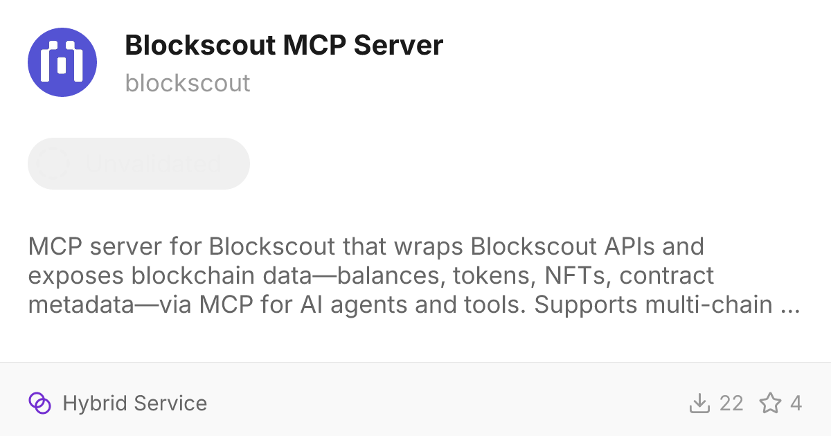 Blockscout MCP Server | MCP Servers · LobeHub