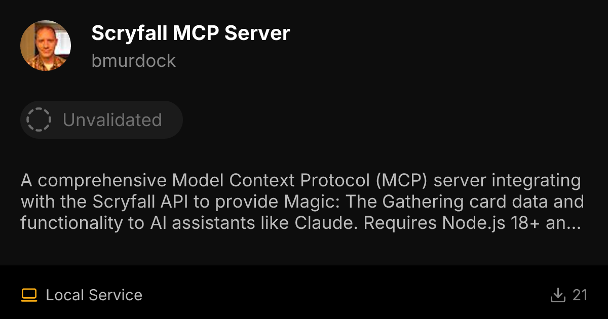 Scryfall MCP Server | MCP Servers · LobeHub