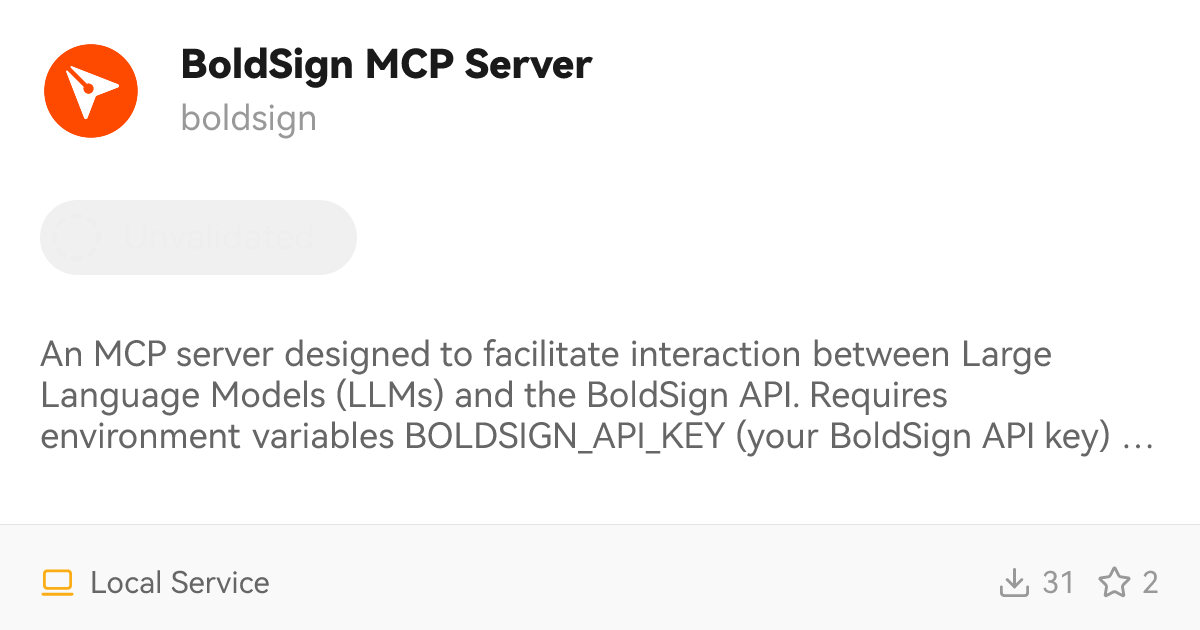 BoldSign MCP Server | MCP Servers · LobeHub