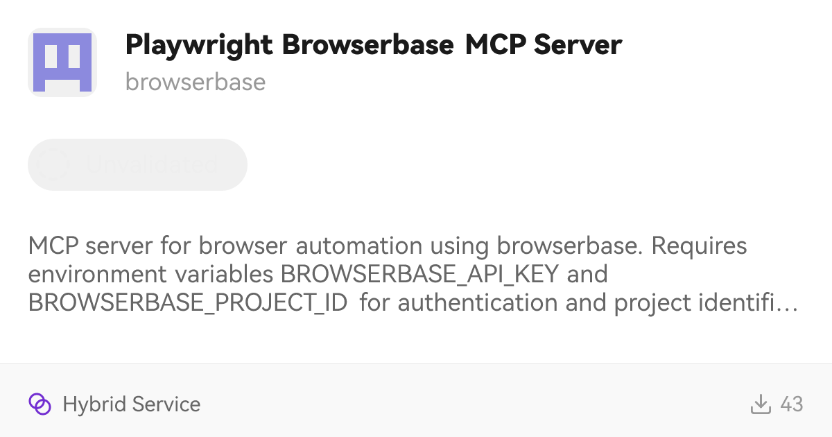 Playwright Browserbase MCP Server | ... · LobeHub