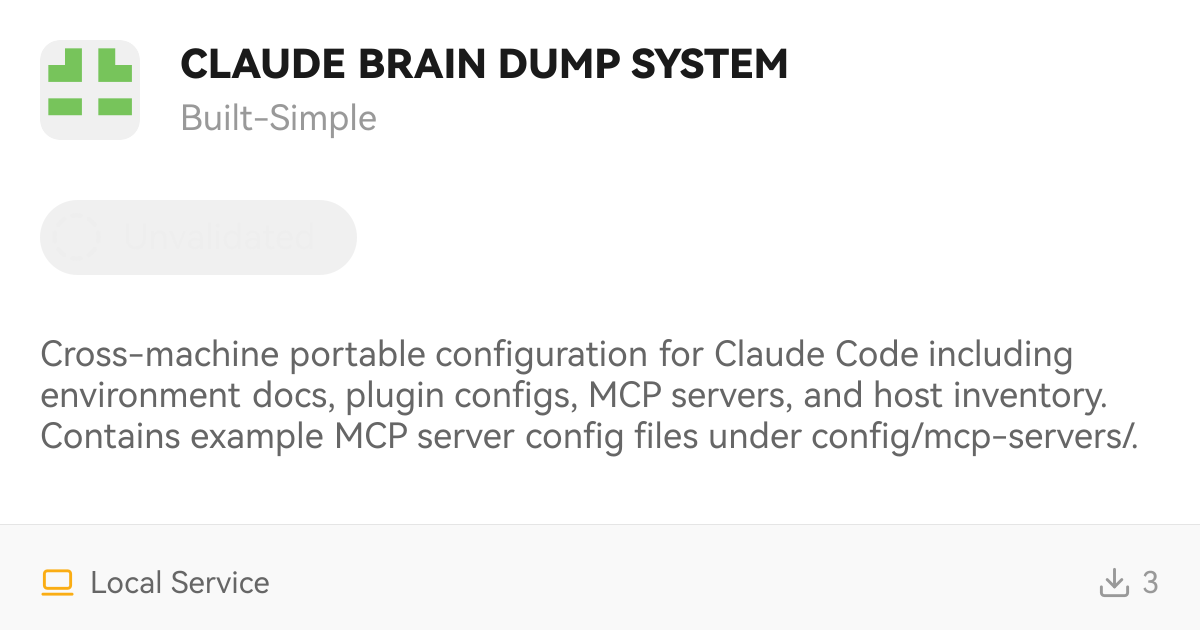 CLAUDE BRAIN DUMP SYSTEM | MCP Servers · LobeHub