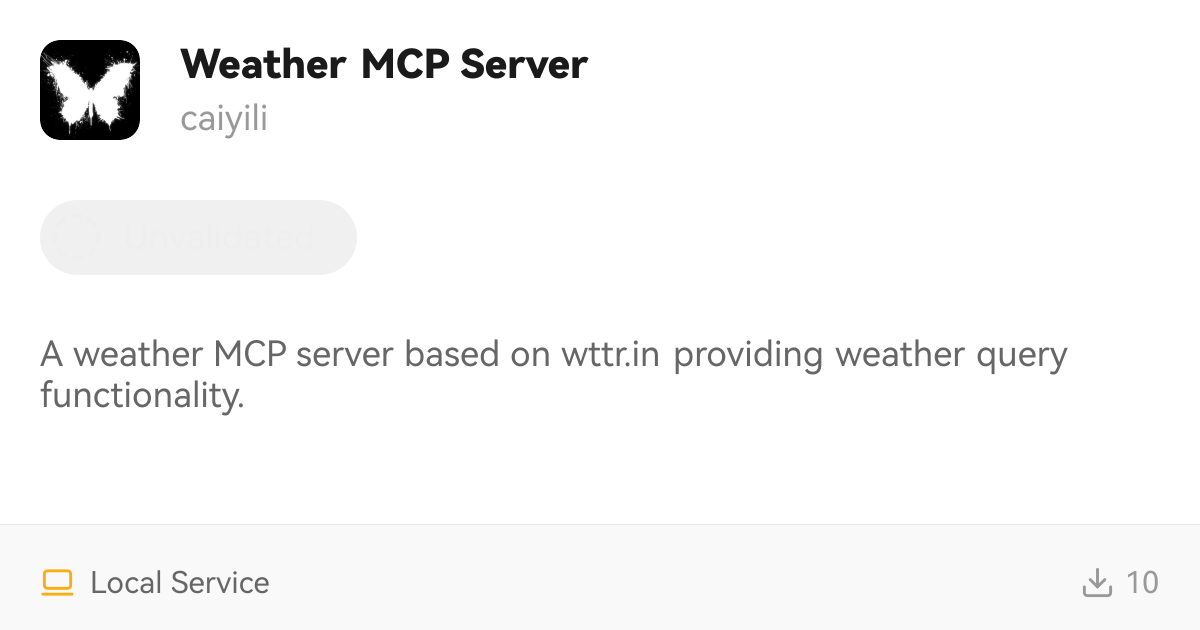 Weather MCP Server | MCP Servers · LobeHub