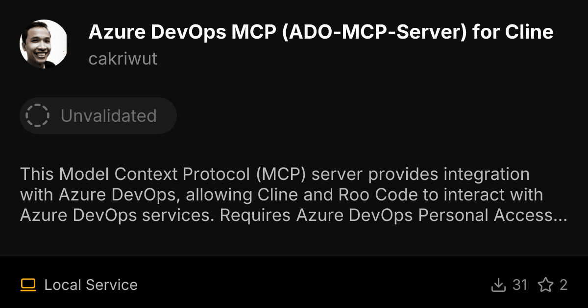 Azure DevOps MCP (ADO-MCP-Server) fo... · LobeHub