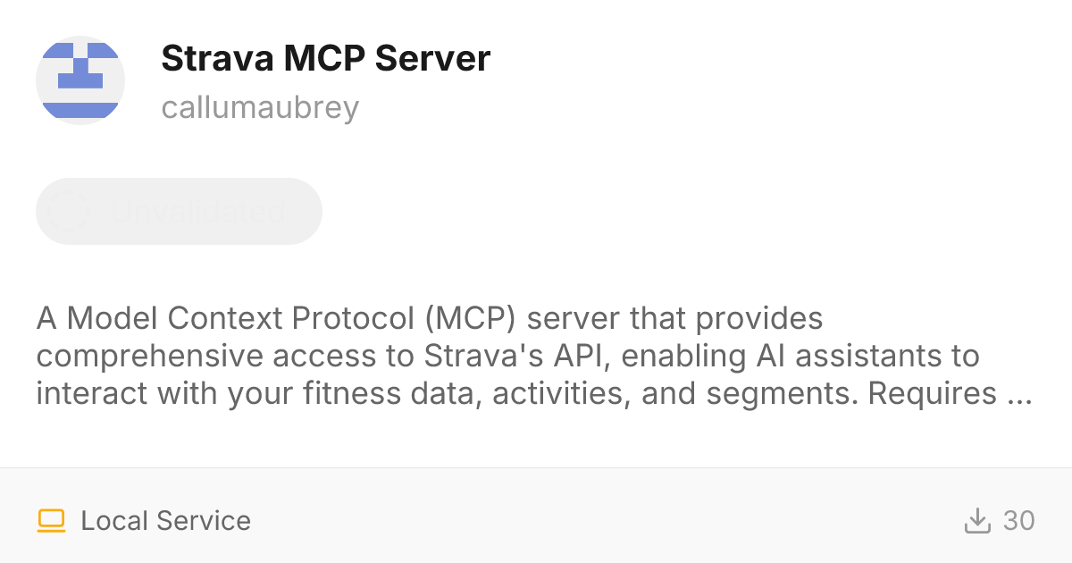 Strava MCP Server | MCP Servers · LobeHub