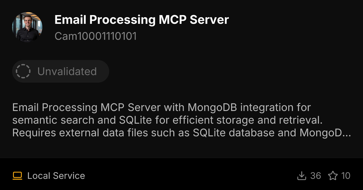 Email Processing MCP Server | MCP Se... · LobeHub