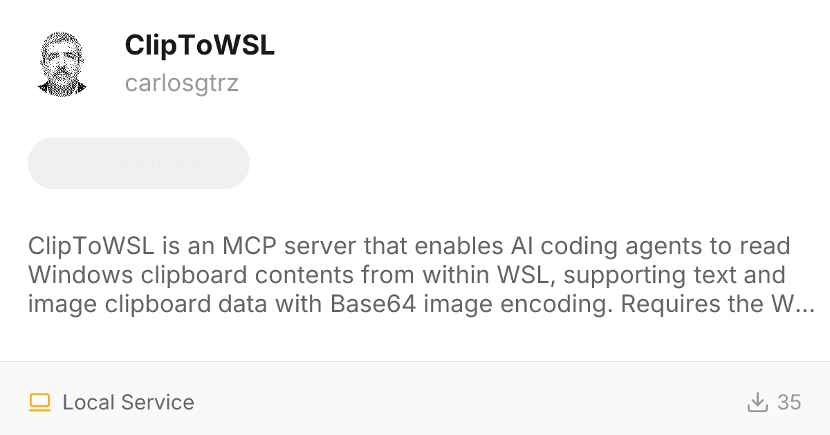ClipToWSL | MCP Servers · LobeHub
