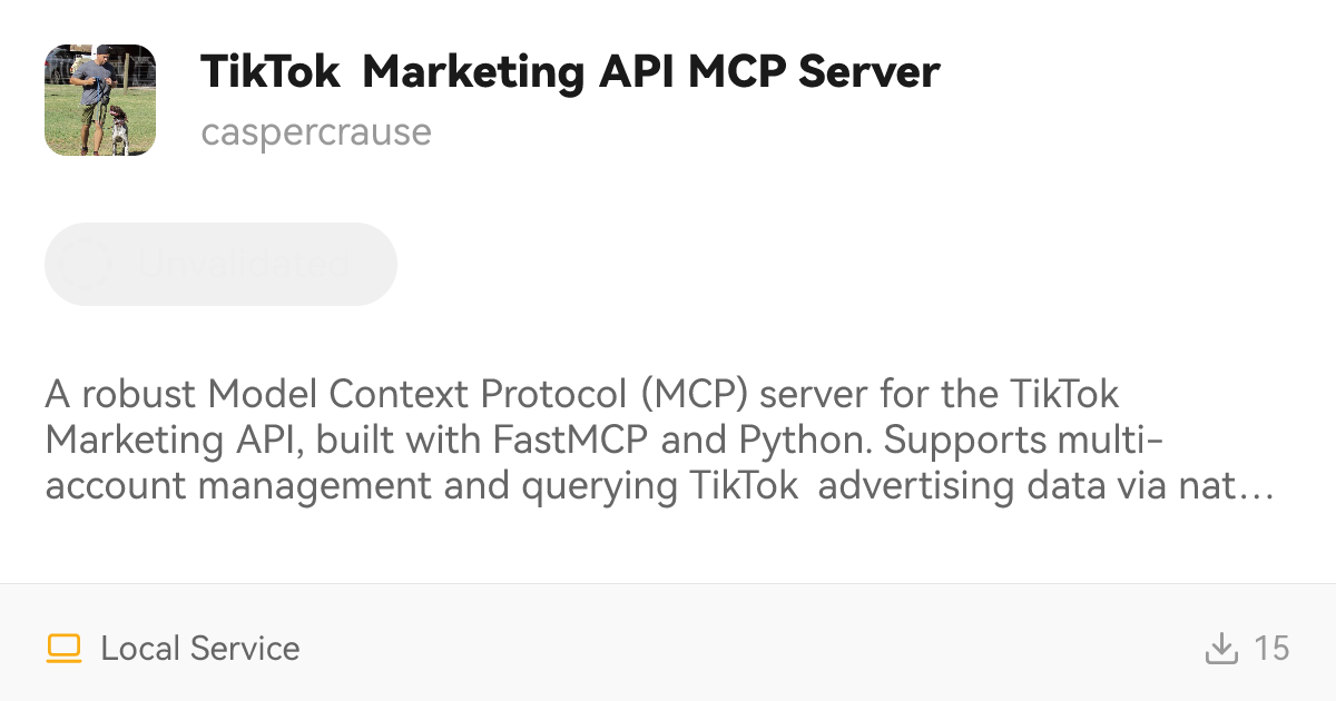 TikTok Marketing API MCP Server | MC... · LobeHub