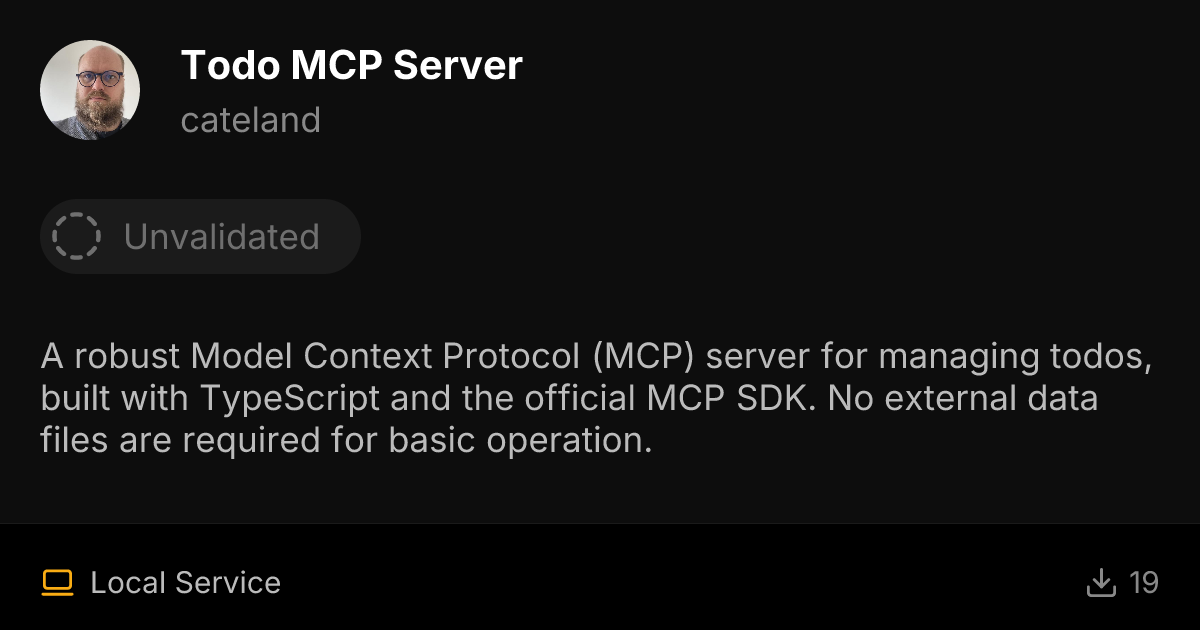 Todo MCP Server | MCP Servers · LobeHub