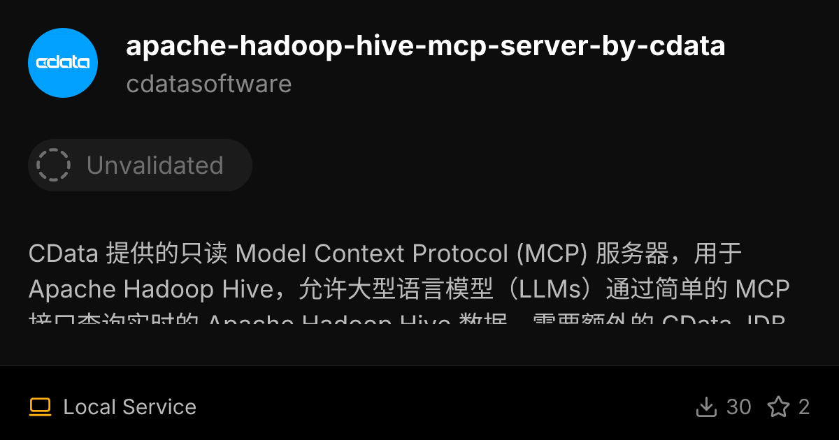 apache-hadoop-hive-mcp-server-by-cda... · LobeHub