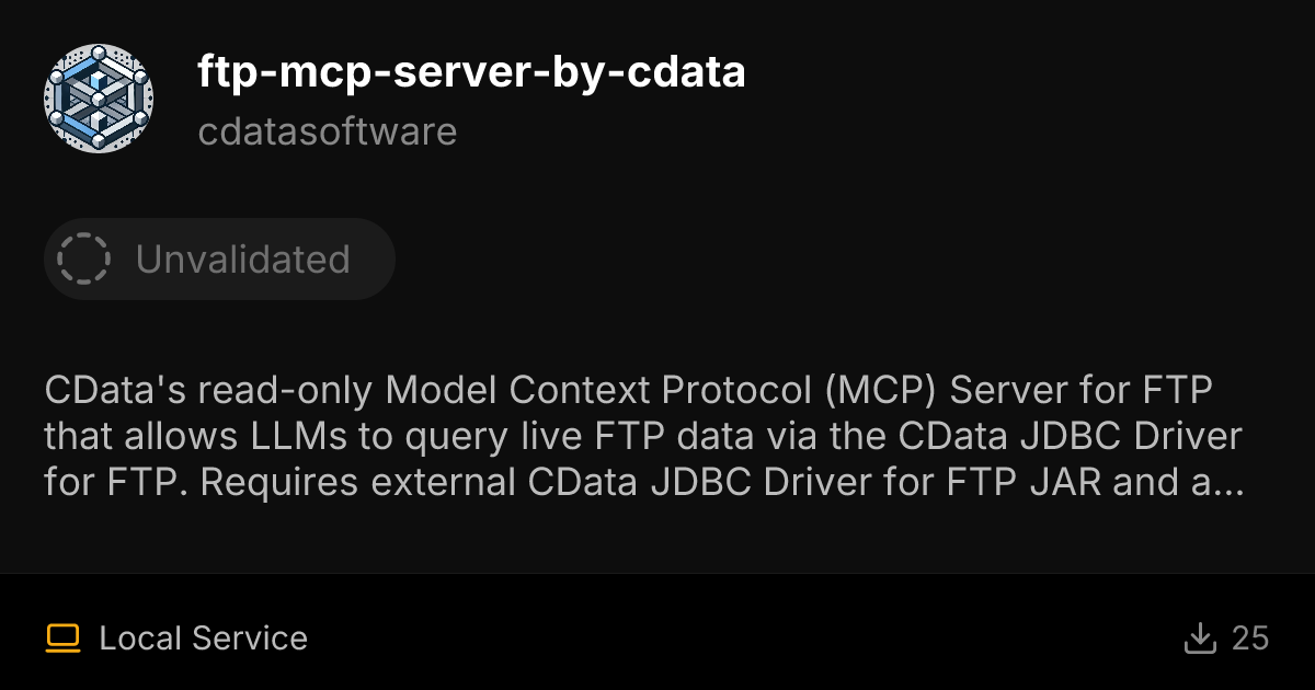 ftp-mcp-server-by-cdata | MCP Servers · LobeHub