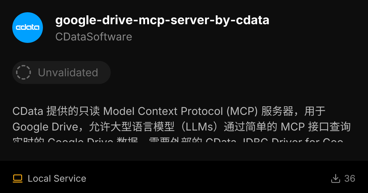 google-drive-mcp-server-by-cdata | M... · LobeHub