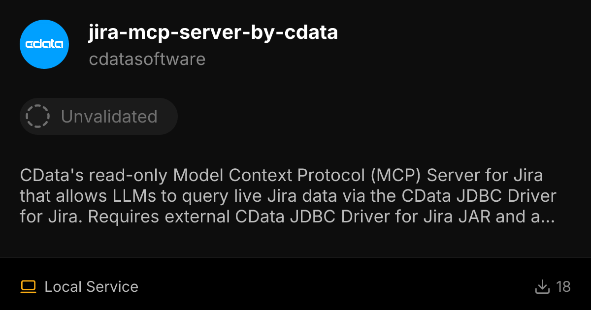 jira-mcp-server-by-cdata | MCP Servers · LobeHub