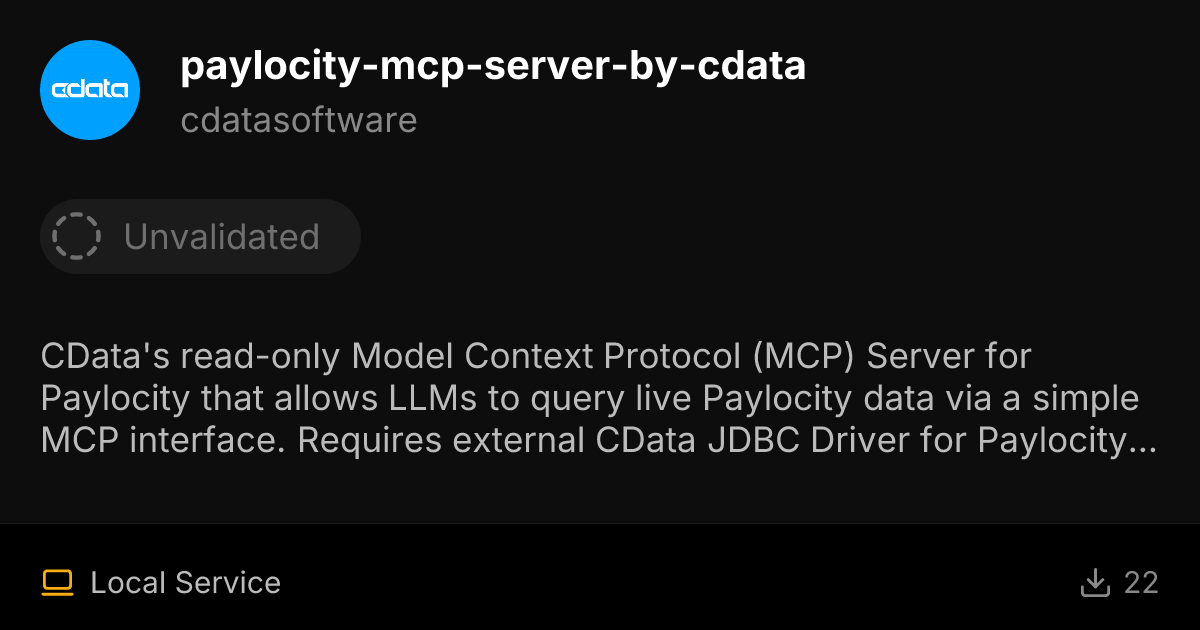 paylocity-mcp-server-by-cdata | MCP ... · LobeHub