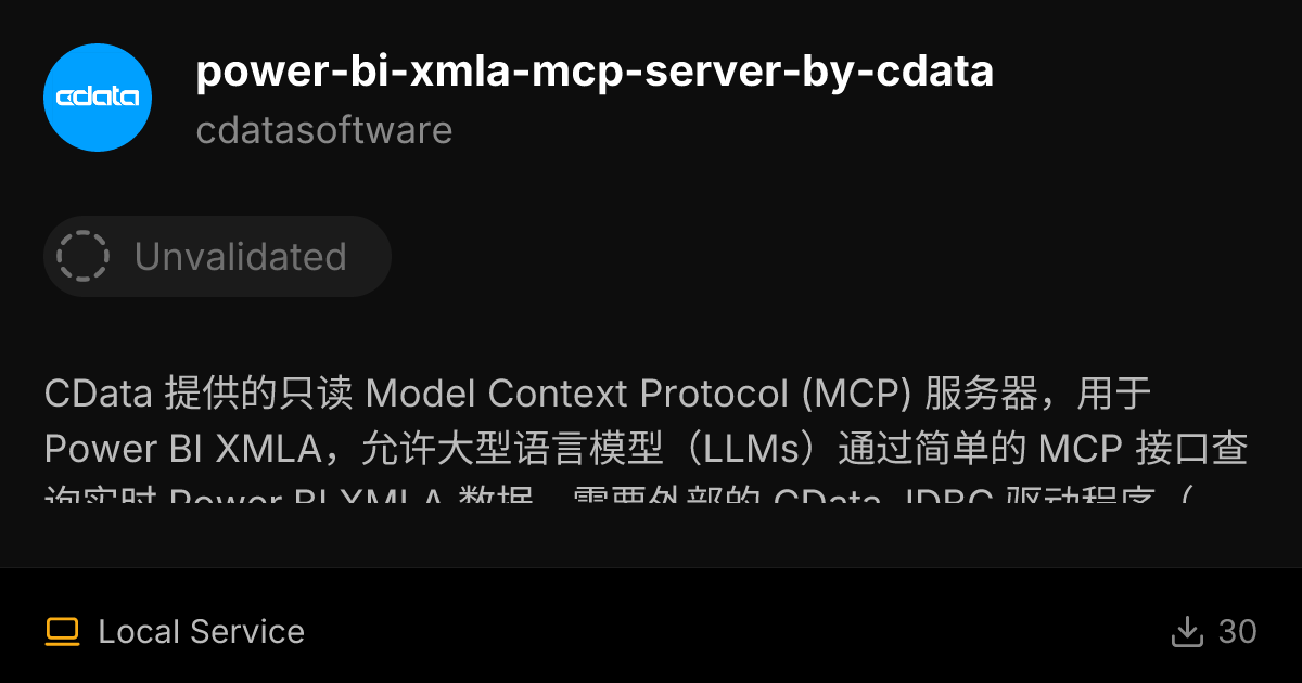 power-bi-xmla-mcp-server-by-cdata | ... · LobeHub
