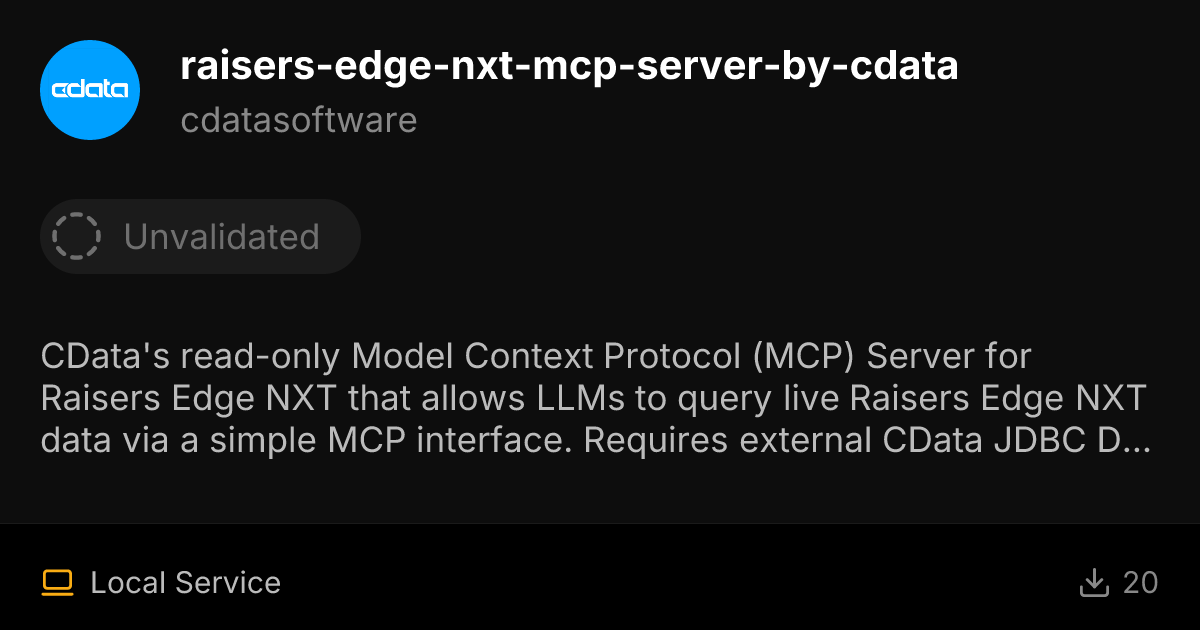 raisers-edge-nxt-mcp-server-by-cdata... · LobeHub