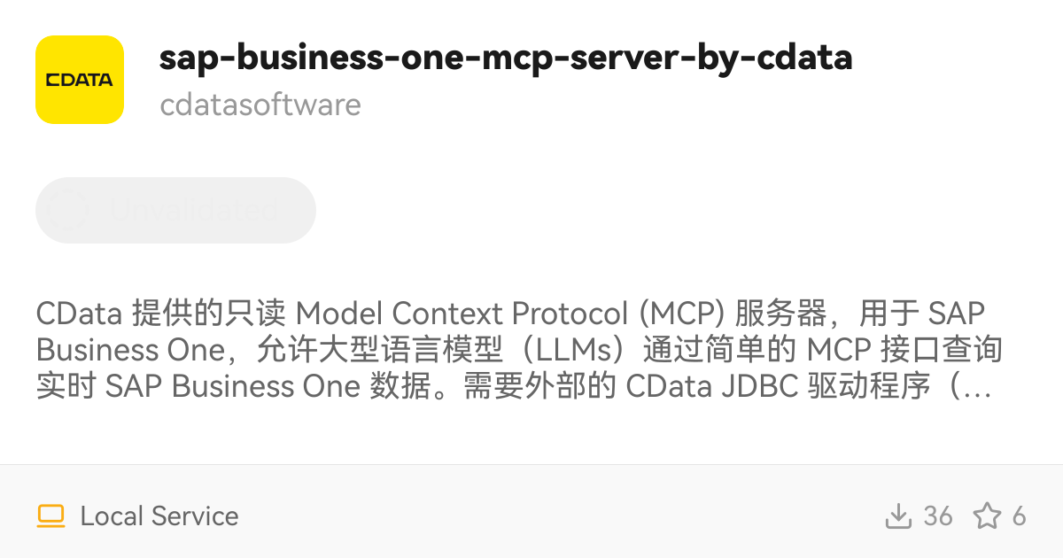 sap-business-one-mcp-server-by-cdata... · LobeHub
