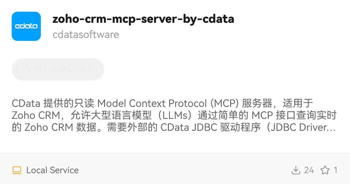 zoho-crm-mcp-server-by-cdata | MCP S... · LobeHub