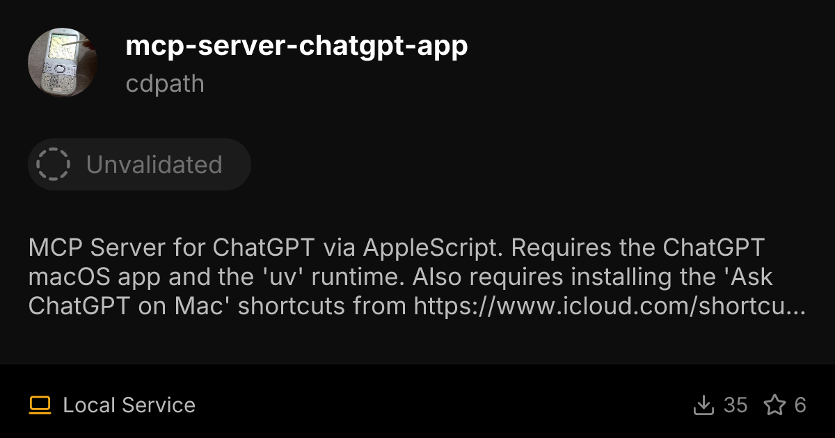 mcp-server-chatgpt-app | MCP Servers · LobeHub